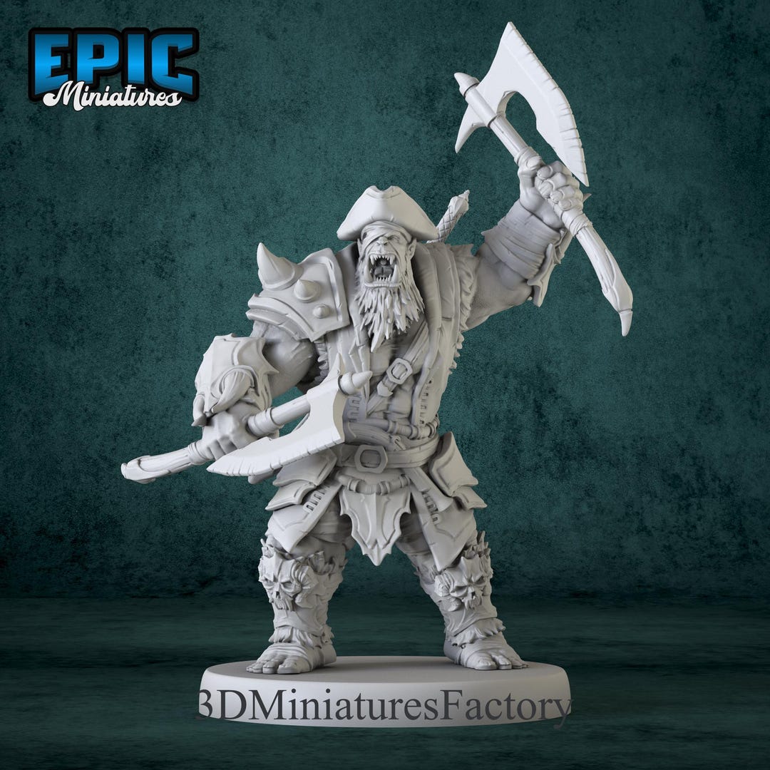 Miniature | Orc Pirate Captain Axe - Dnd Miniature for Tabletop Games ...