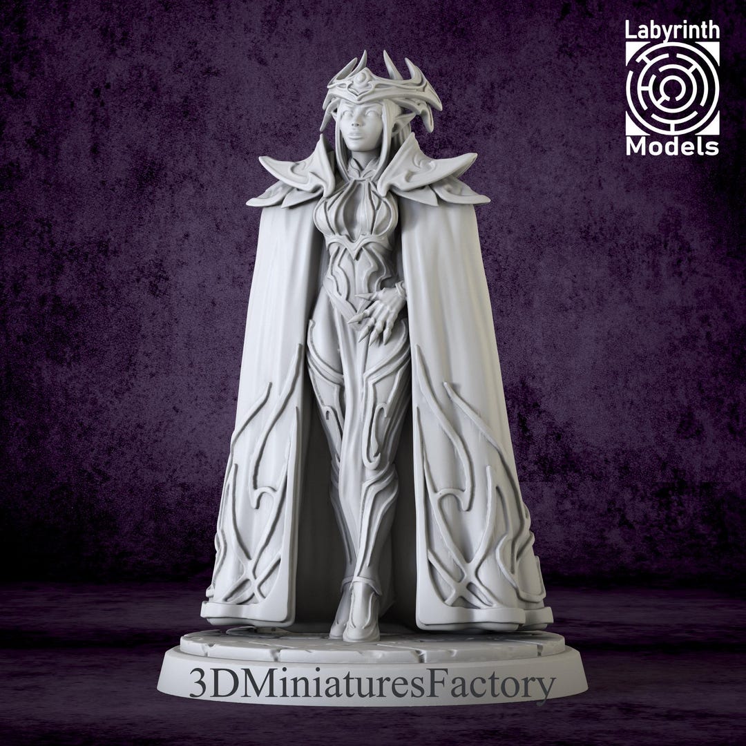 Dnd Miniature Dark Elf Matron From 28mm to 72mm Dnd Miniature for ...