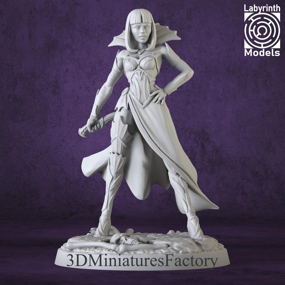 Dnd Miniature | Elf Female Vampire - Premium Tabletop RPG Figurine for ...