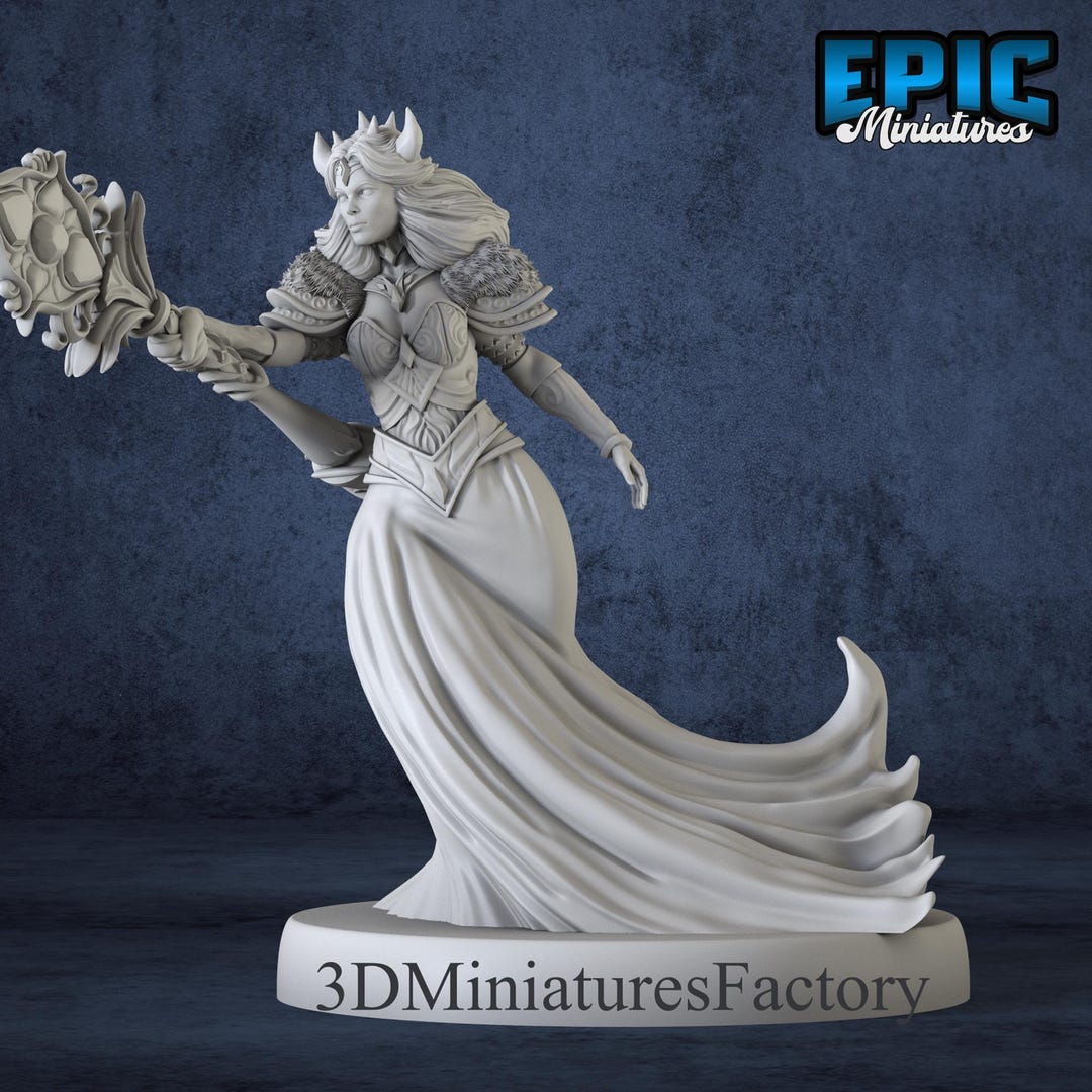 3D Printed Miniature Grendels Mother Command: Dnd Tabletop RPG Figure ...