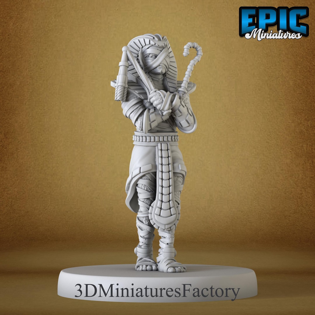 Mummy Army Pharaoh Miniature - 3D Printed Resin Figure for Dnd and ...