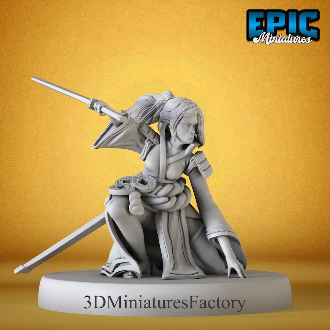 Miniature | Samurai Woman Hide - Player Dnd Miniature for Tabletop ...