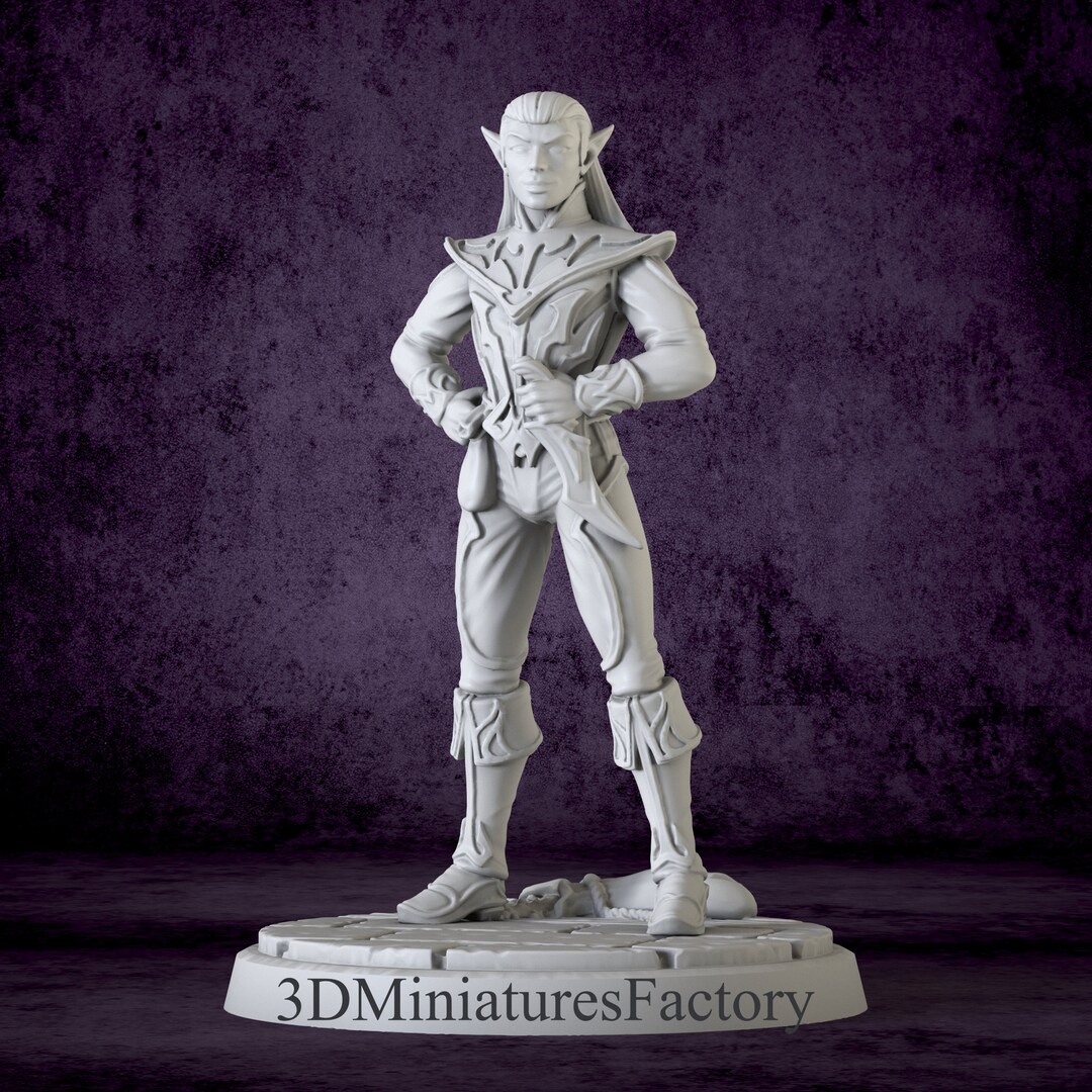 Dnd Miniature Dark Elf Citizen From 28mm to 72mm Dnd Miniature for ...