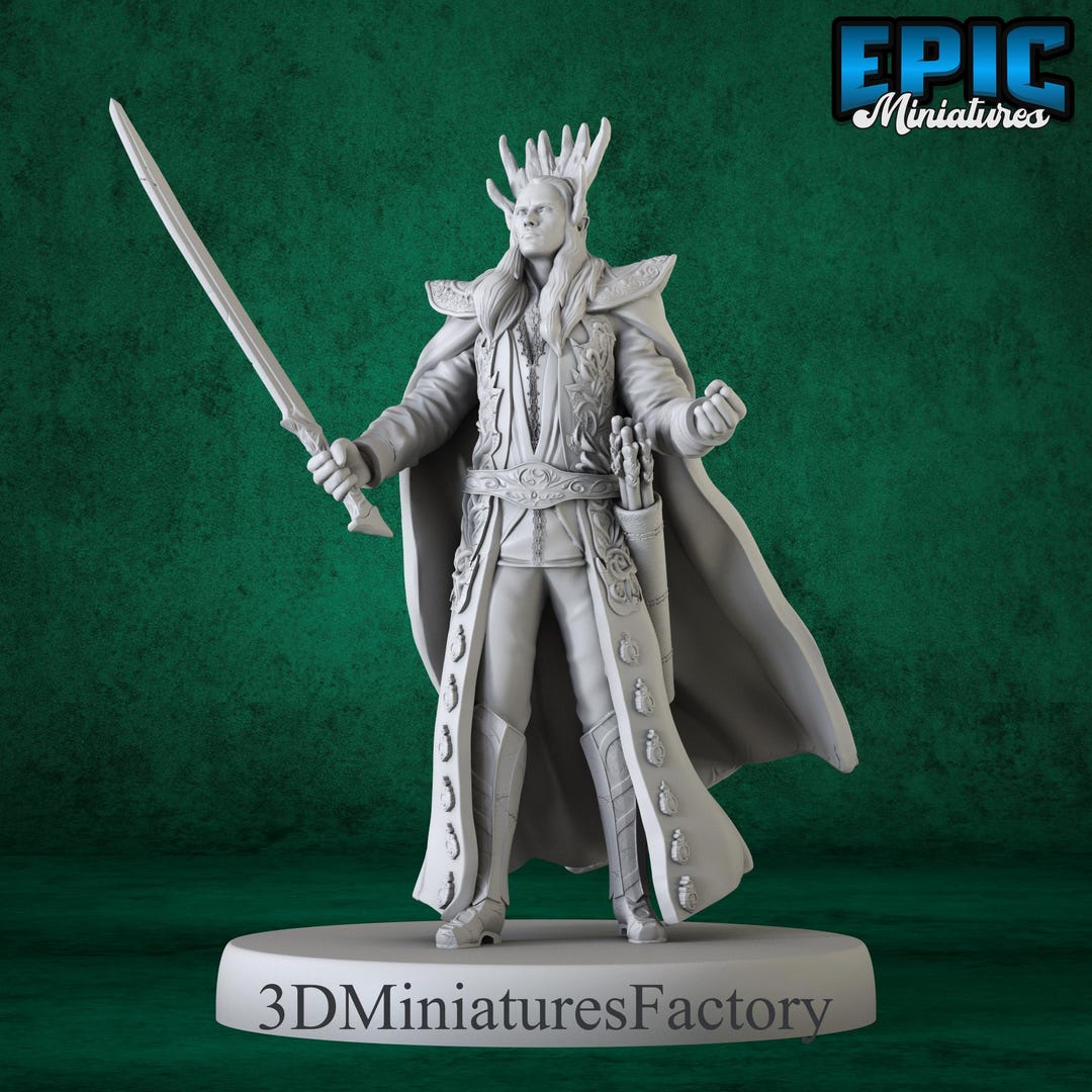 High Elf King Dnd Miniature – 3D Printed for Tabletop RPG - Etsy