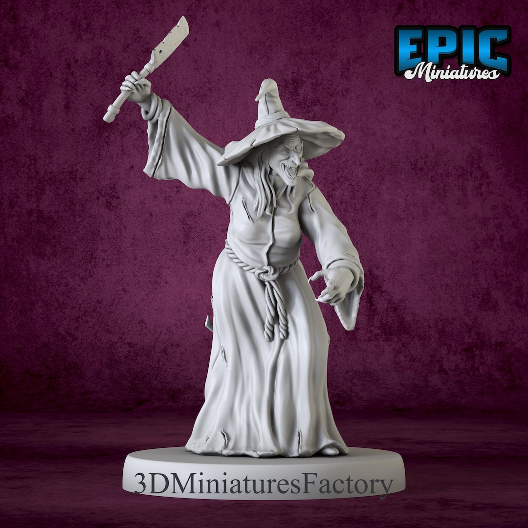 Green Hag Miniature – 3D Printed Dnd Attack Pose Figure - Etsy