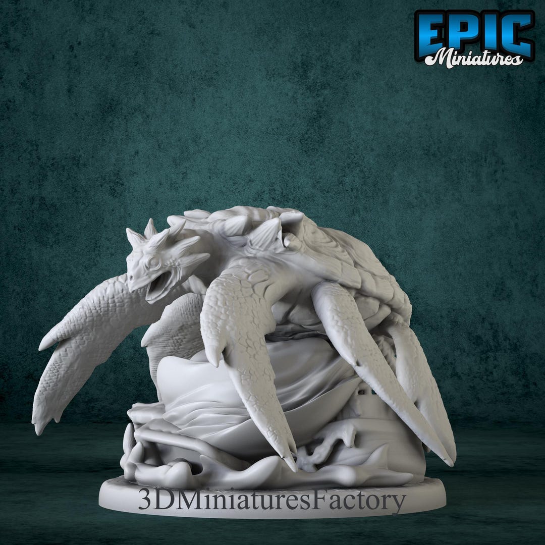 Miniature | Giant Sea Turtle Angry - Dnd Miniature for Tabletop Games ...