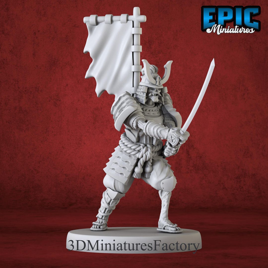 Miniature | Undead Samurai Attacking - Player Dnd Miniature for ...