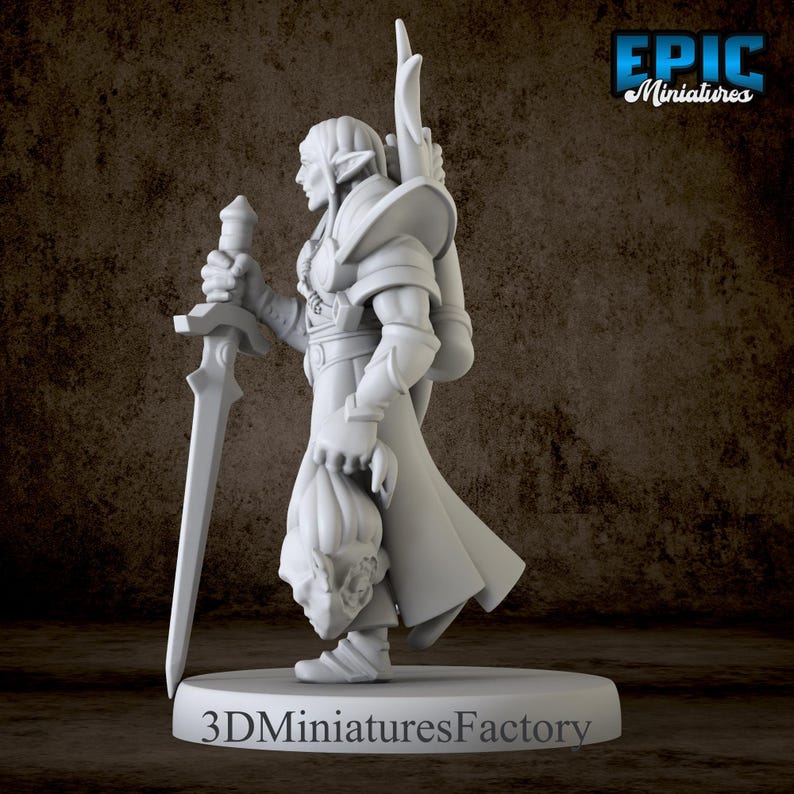 Elven Warrior Miniature | 28mm-40mm | Resin 3D Printed D&D Pathfinder ...