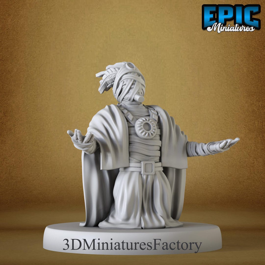 Mummy Army Shaman Miniature - 3D Printed Resin Figure for Dnd and ...