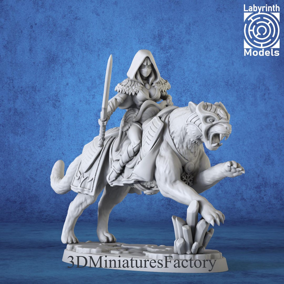 Miniature Moonclaw Rider 2 - Resin Figure for Dnd and Tabletop Rpgs - Etsy