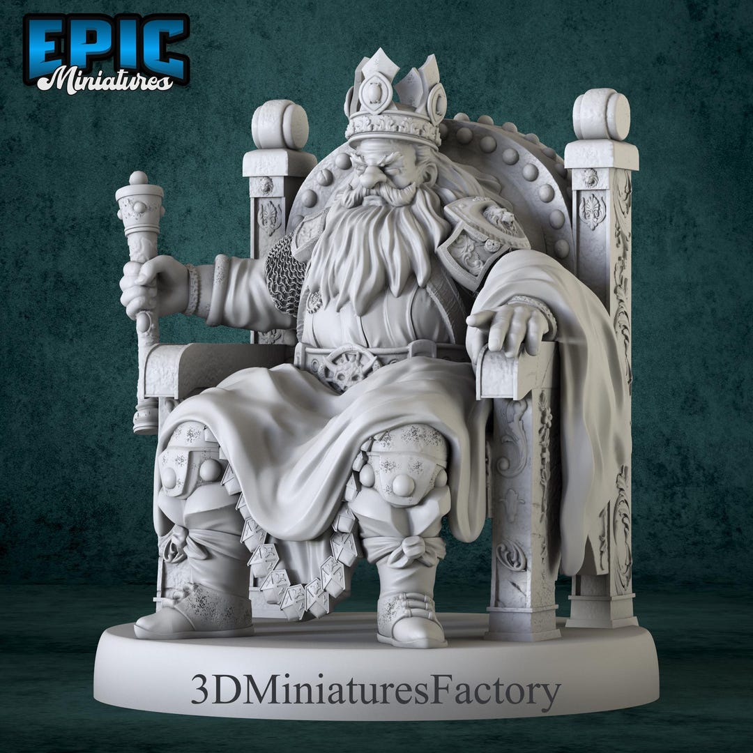 Miniature | Dwarf King Throne - Player Dnd Miniature for Tabletop Games ...