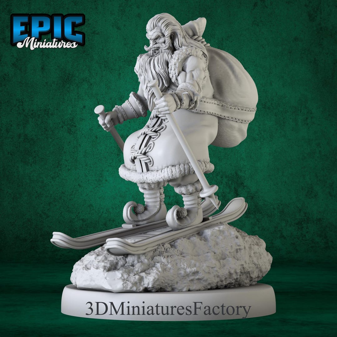 Miniature | Santa Claus Skiing - Player Dnd Miniature for Tabletop ...