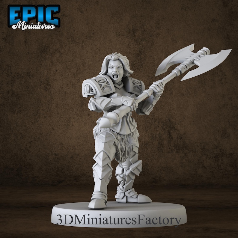 Miniature | Dwarf Female Bandit Rage - Dnd Miniature for Tabletop Games ...