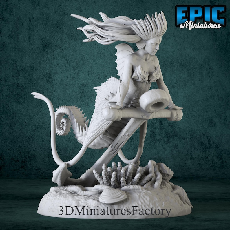 Miniature | Seahorse Mermaid Anchor - Dnd Miniature for Tabletop Games ...