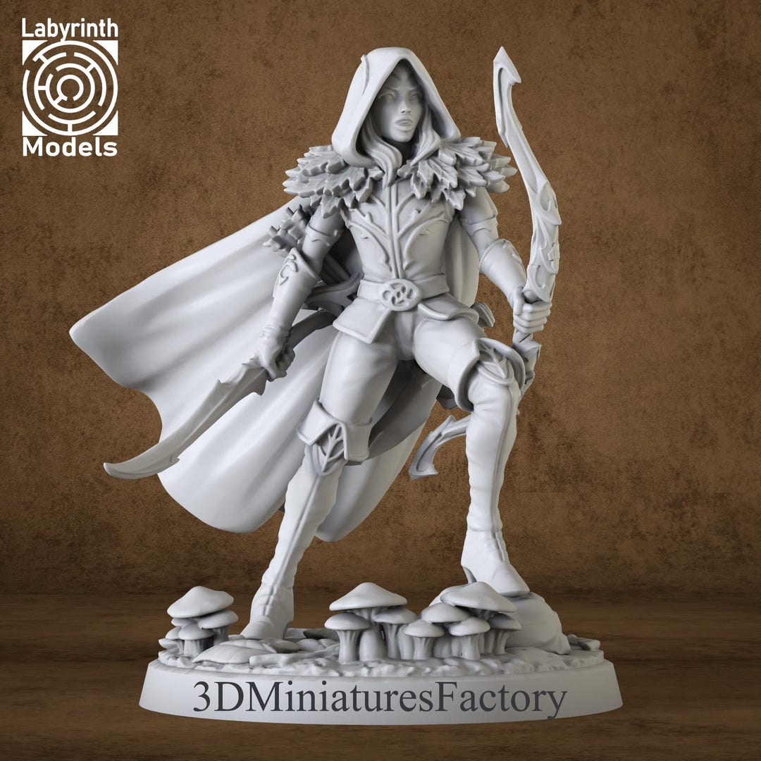 3D Printed Forest Elf Archer Miniature: Dnd Tabletop RPG Figure - Etsy