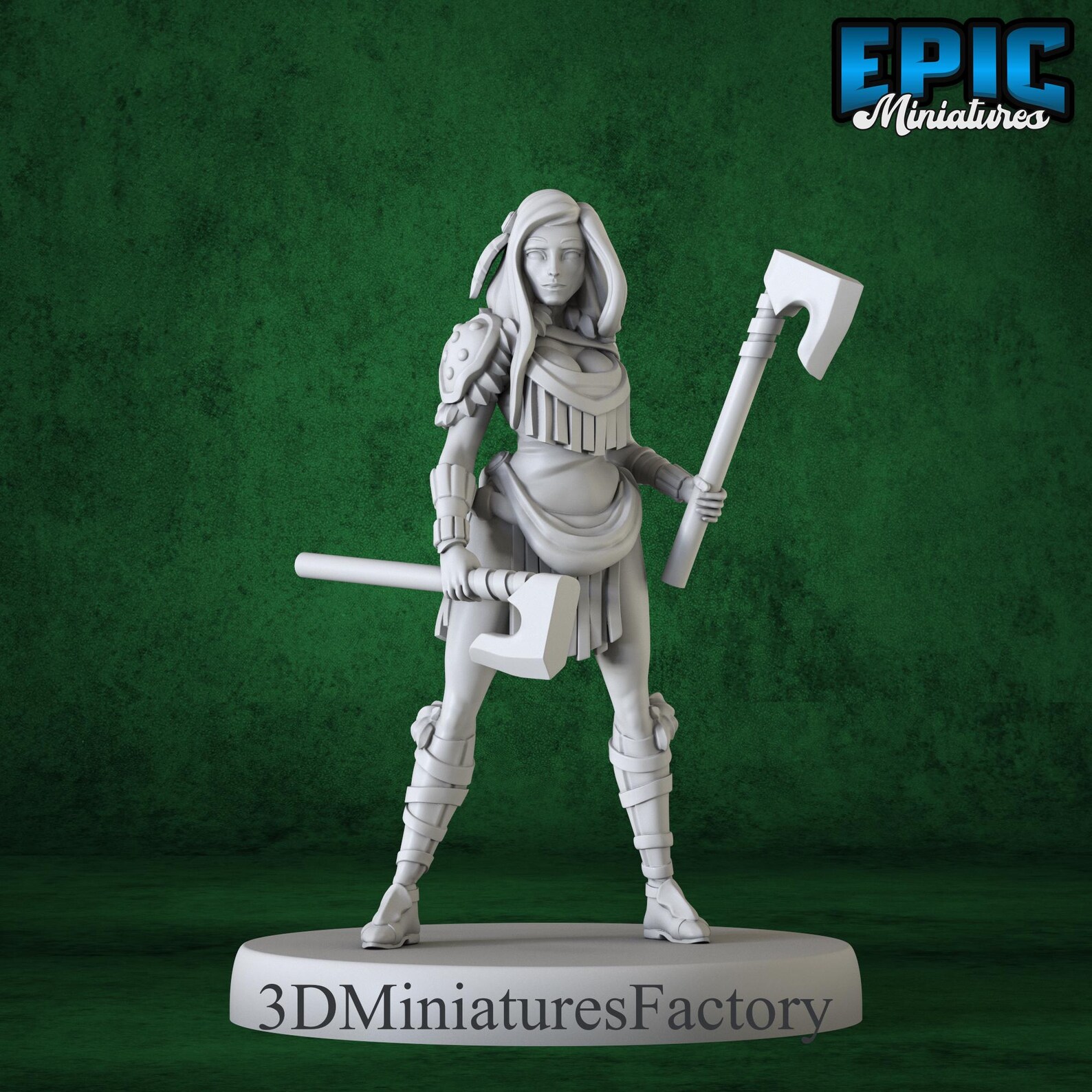 Native Girl Axes Miniature - 3D Printed Resin Figure for Dnd and ...