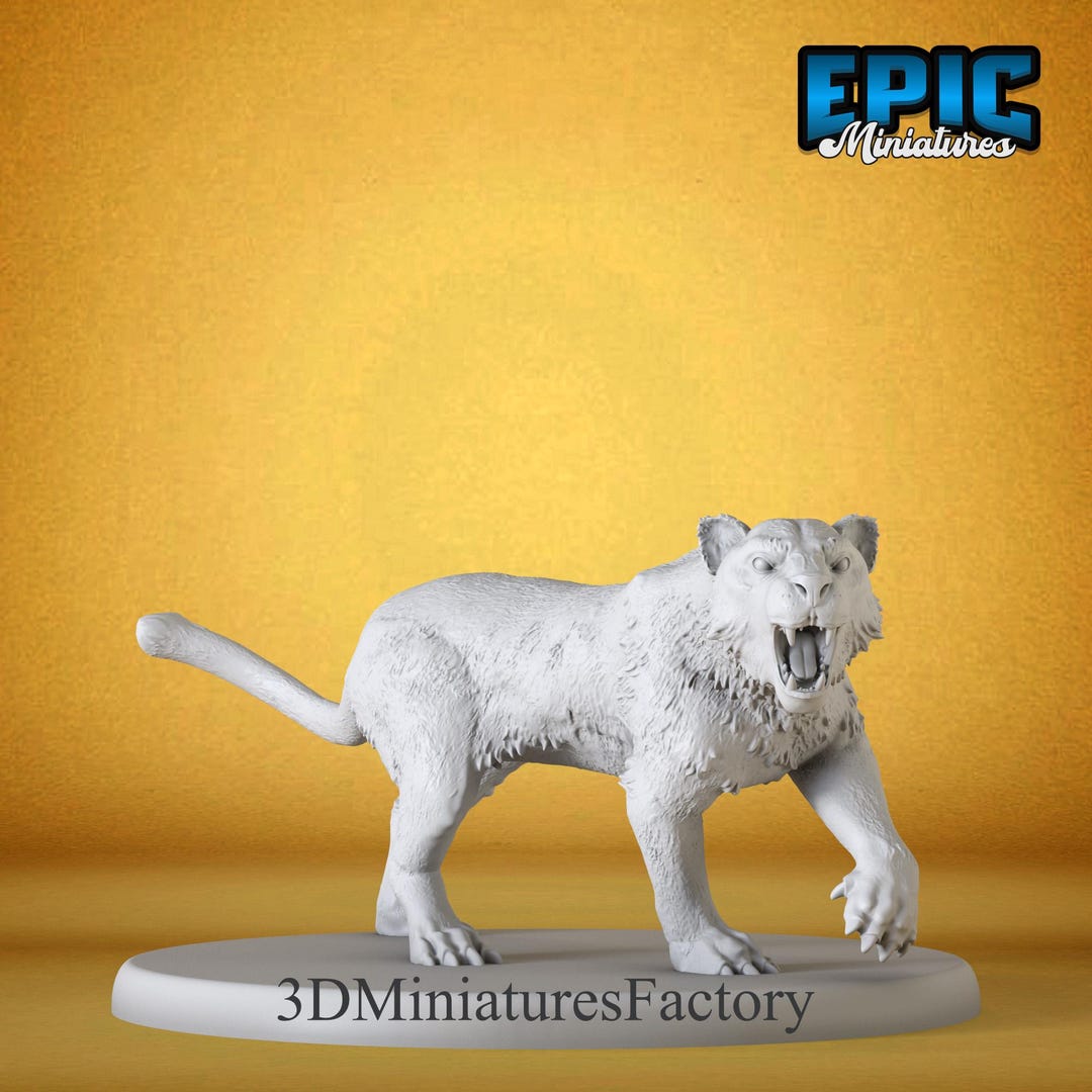Miniature | Tiger Angry - Dnd Miniature for Tabletop Games - Premium ...