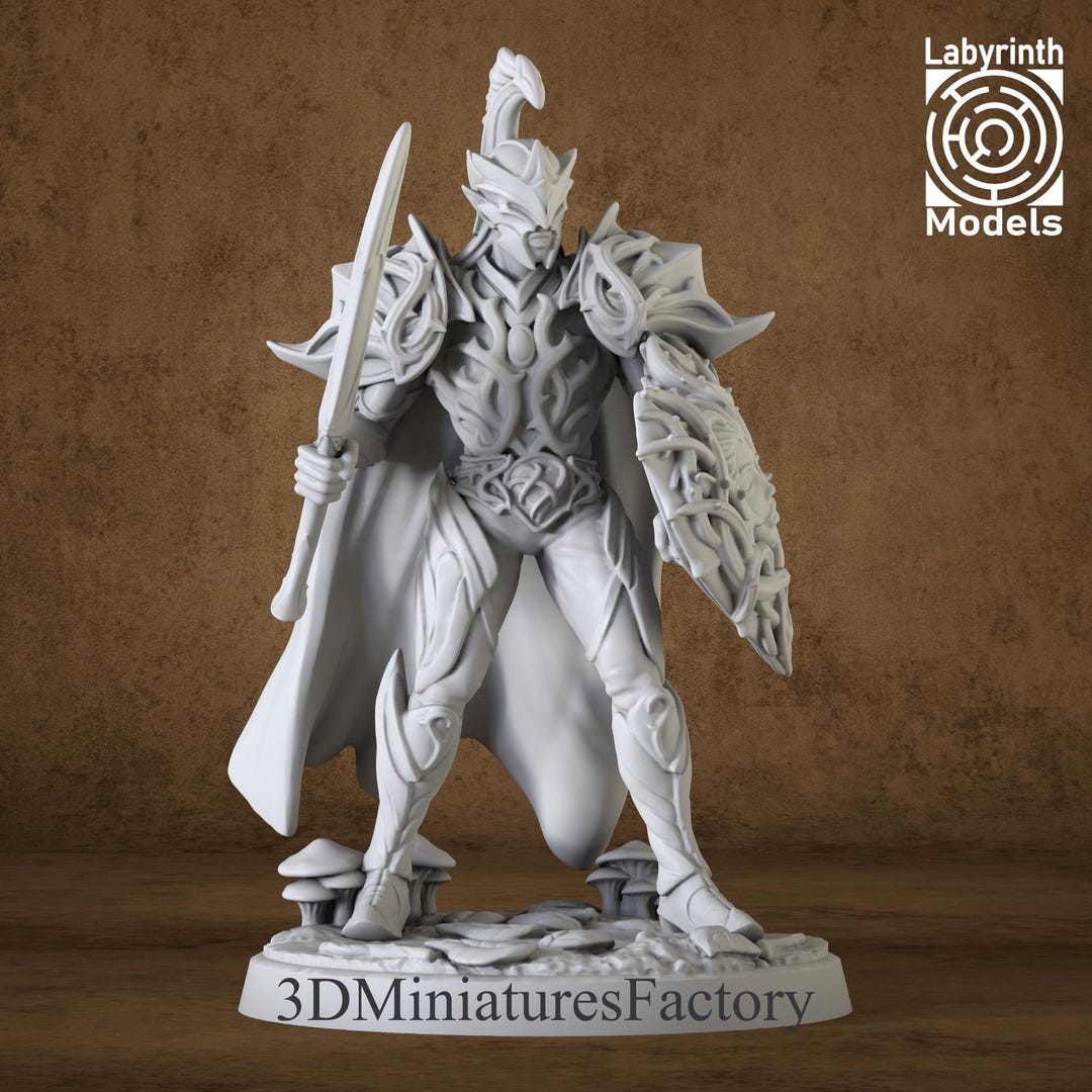 Miniature | Forest Thorn Shield Knight 3 - Dnd Miniature for Tabletop ...