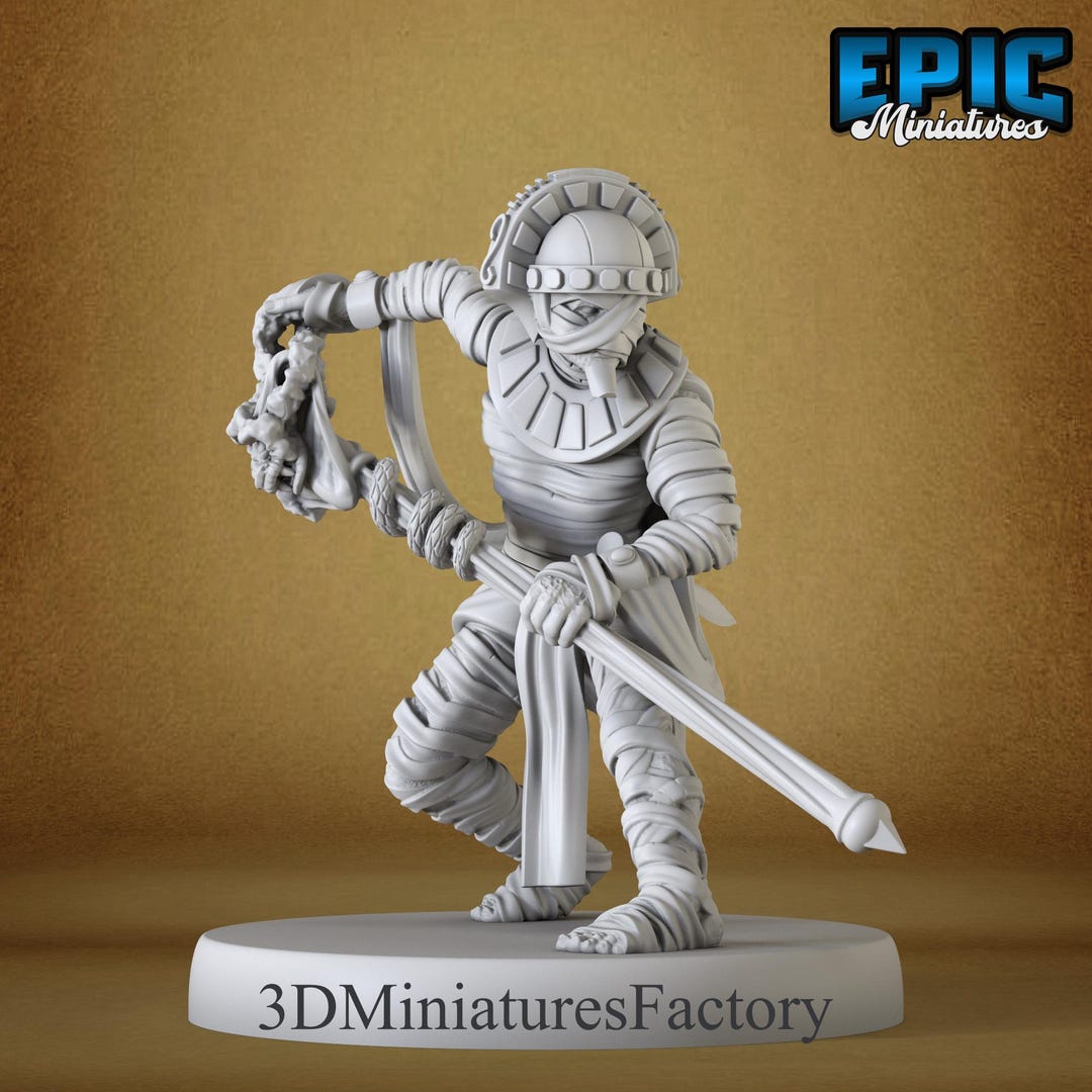 Mummy Army Mage Miniature - 3D Printed Resin Figure for Dnd and ...