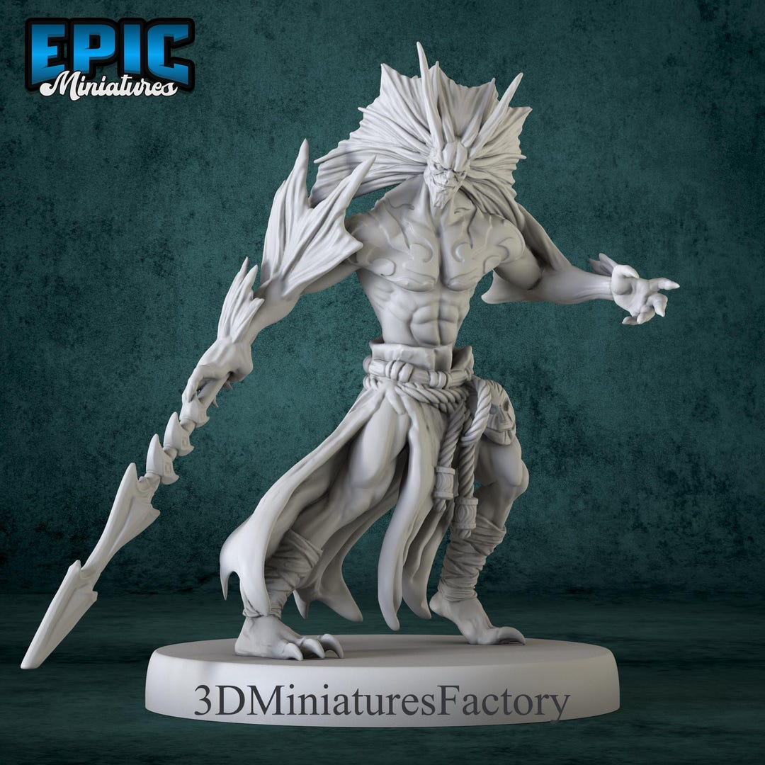 Miniature | Atlantean Merfolk Spear - Dnd Miniature for Tabletop Games ...