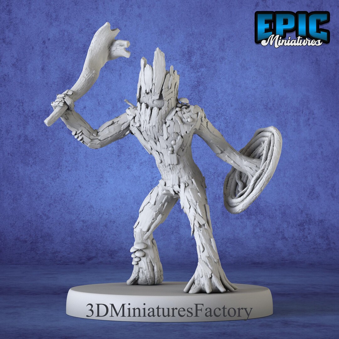 3D Printed Wood Woad Miniature: Resin Forest Guardian RPG Figure - Etsy