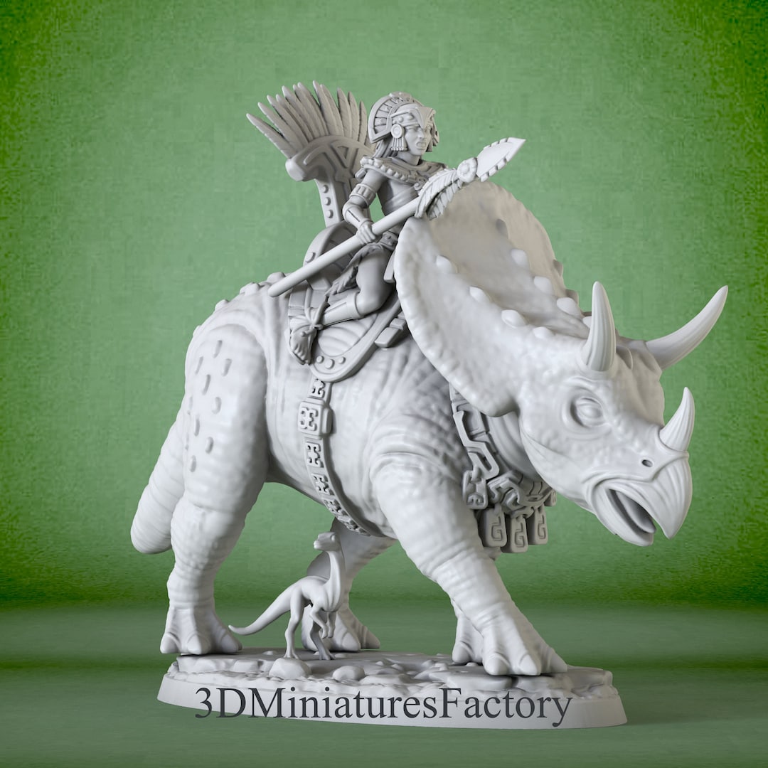 Set Miniature Dinosaur Beast Thunder Horns 1 Dnd Miniature for Tabletop ...
