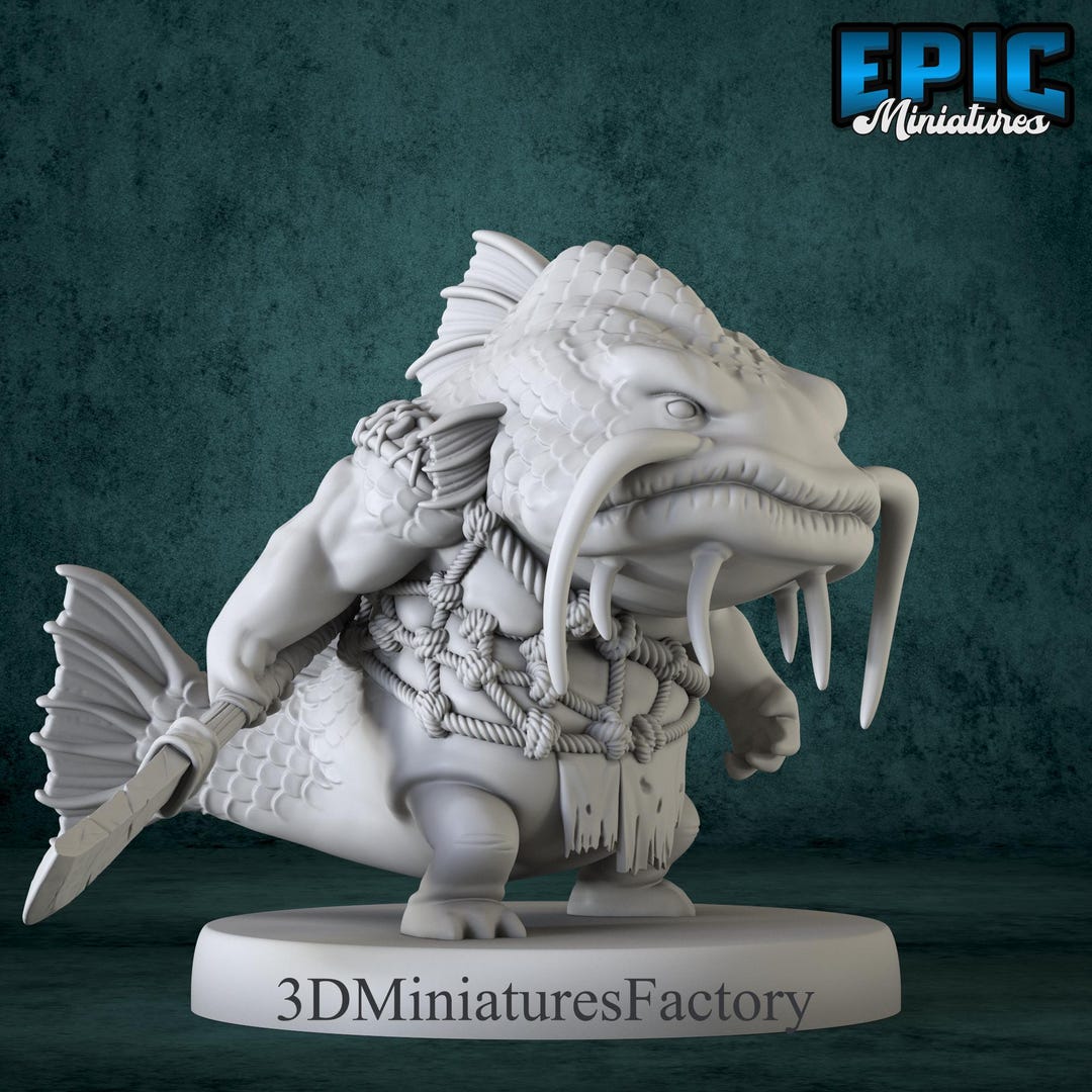 Miniature | Catfish Folk - Dnd Miniature for Tabletop Games - Premium ...