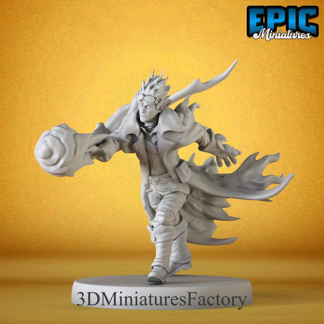 Fire Genasi Adventurer Fire Ball Miniature – Resin Figure for Dnd and ...