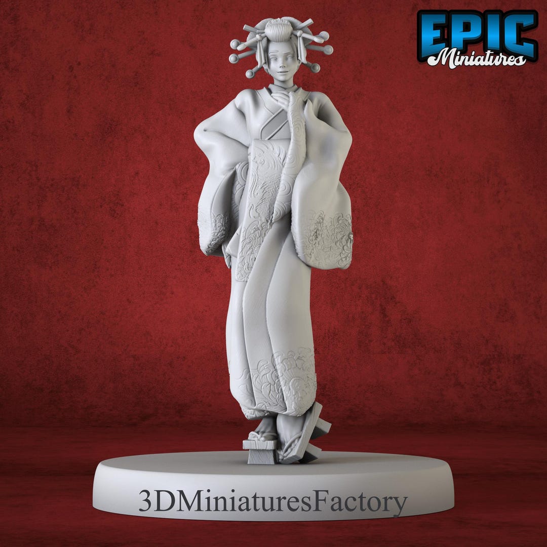 Geisha Miniature – Resin Figure for Dnd and Tabletop Rpgs - Etsy