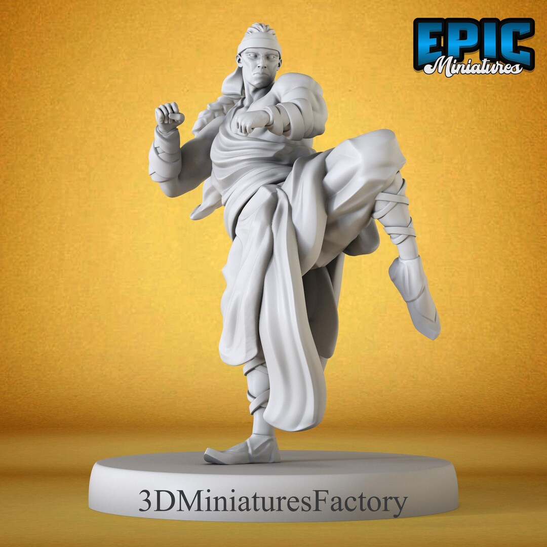 Miniature | Martial Arts Monk Kick - Player Dnd Miniature for Tabletop ...