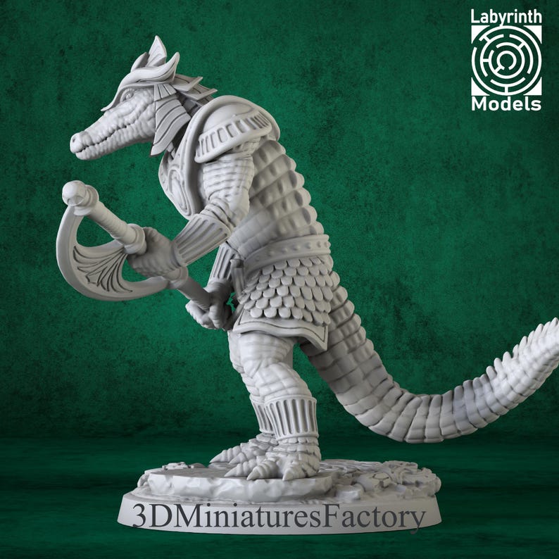 Sobek Warrior 3 Dnd Miniature - 3D Printed Resin Figure for Dnd and ...