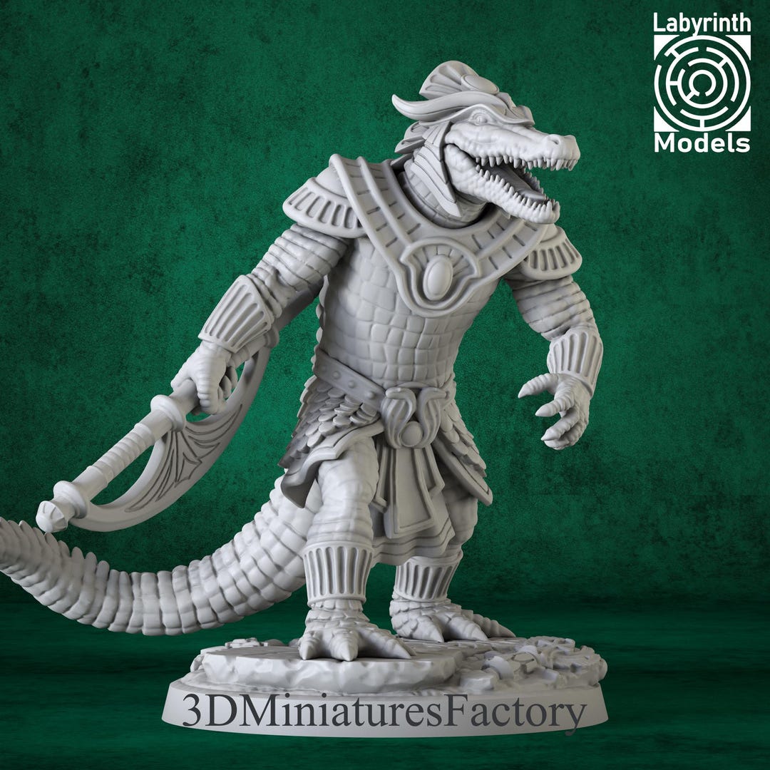 Sobek Warrior 1 Dnd Miniature - 3D Printed Resin Figure for Dnd and ...