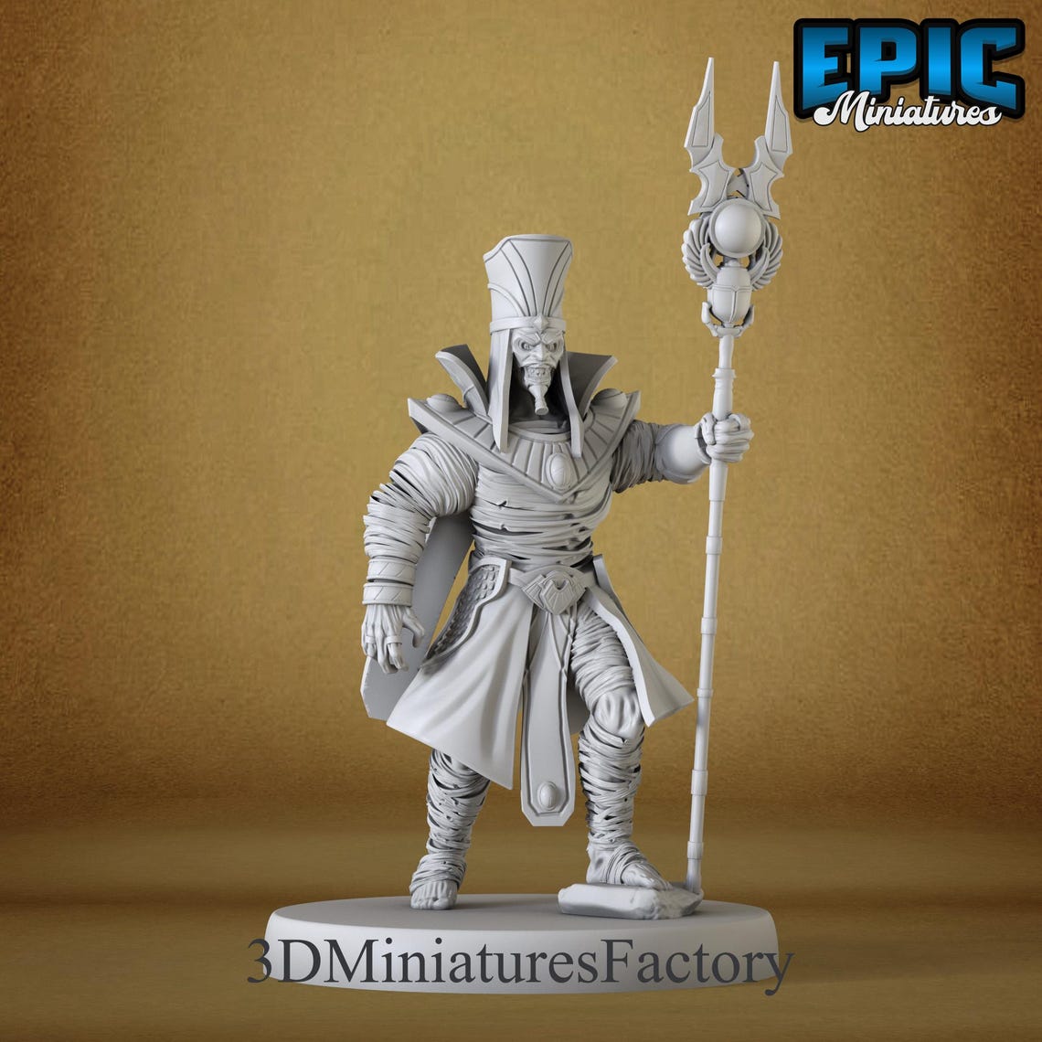 Mummy Lord Staff Miniature - 3D Printed Resin Figure for Dnd and ...