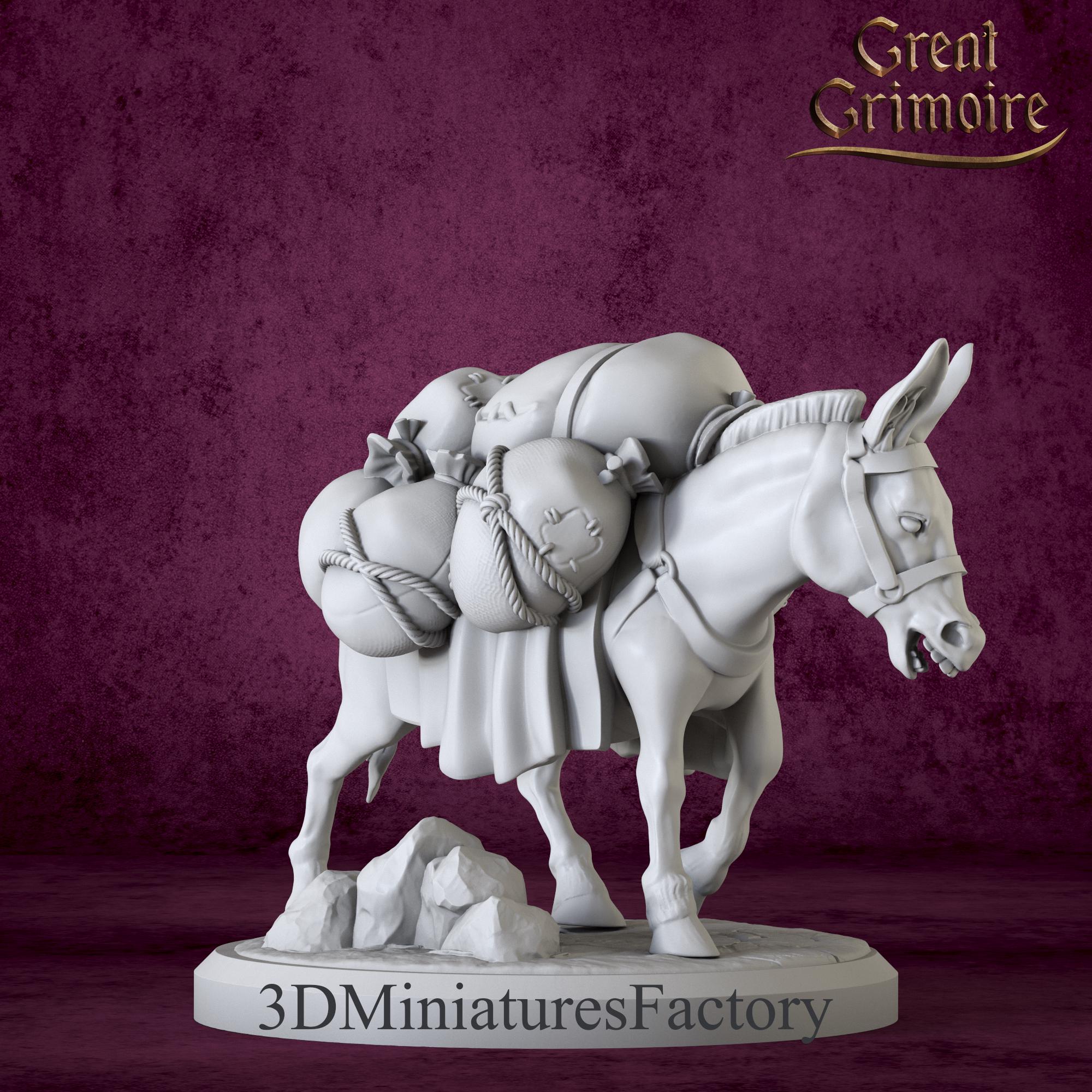 Donkey Dnd Miniature - 3D Printed Resin Figure for Dnd and Tabletop ...