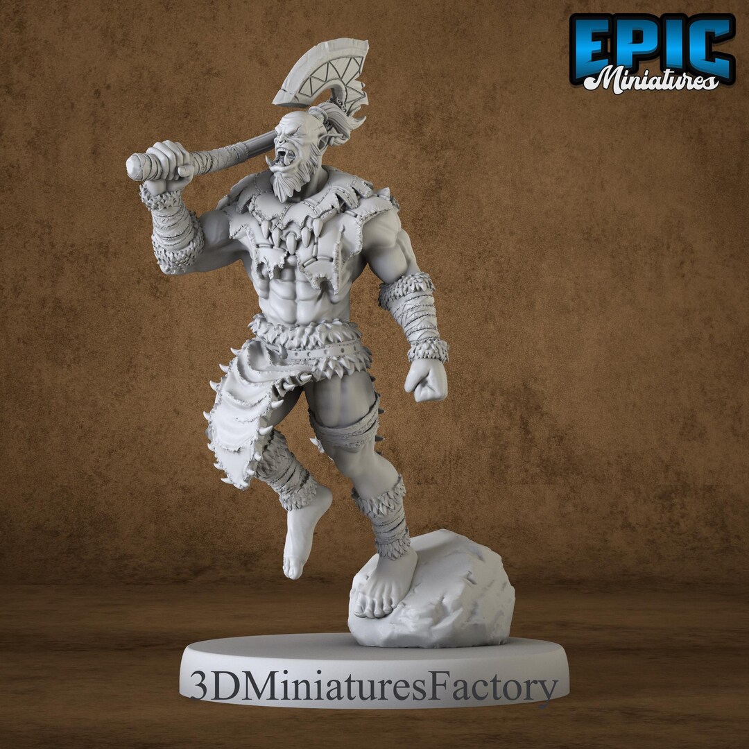 Orc Warrior Jump Miniature - Dnd Miniature for Tabletop Games - Premium ...