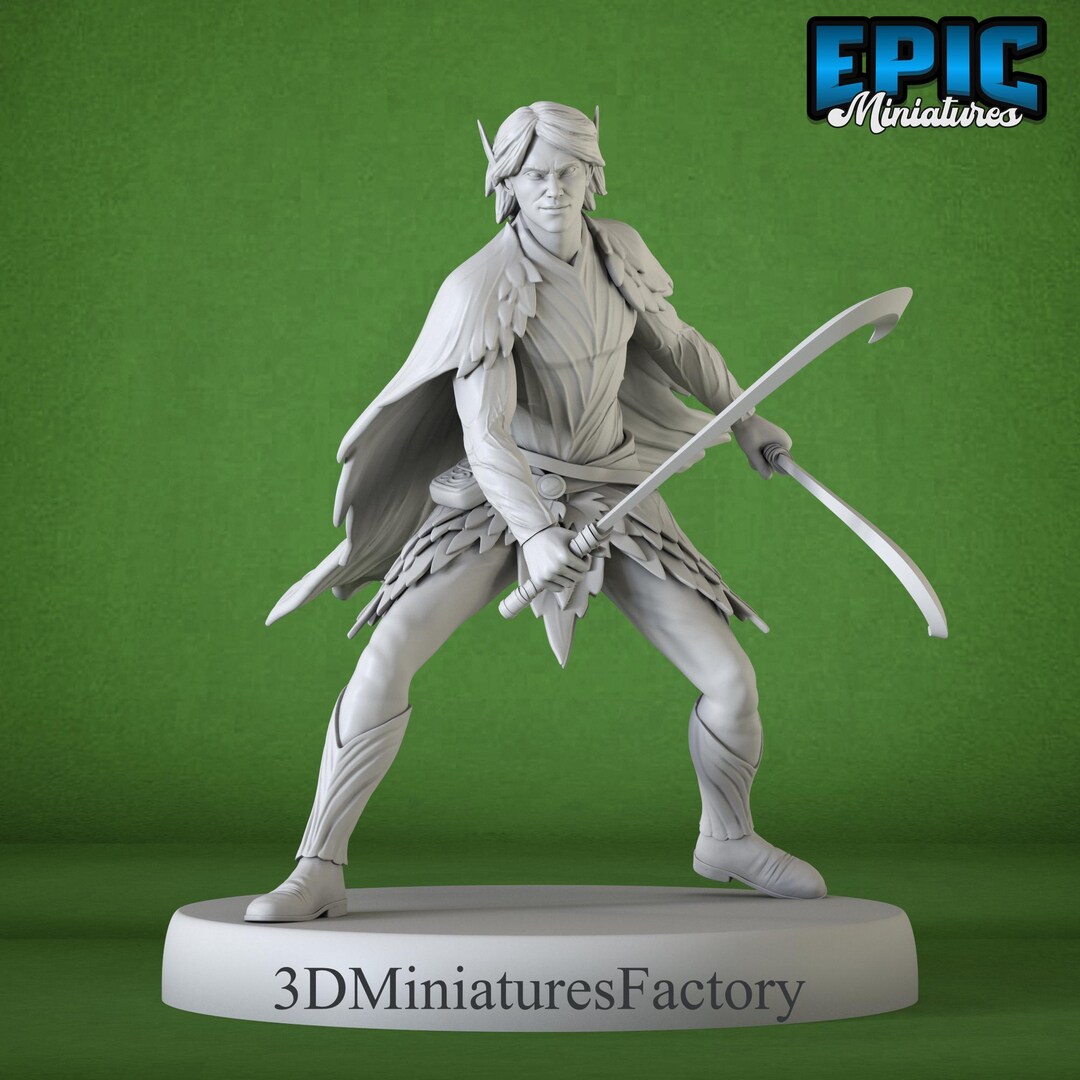 Miniature Fey Elf Spring Dual Sword Dnd Miniature for Tabletop Games ...