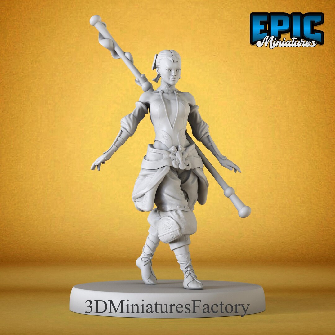 Miniature | Monk Adventurer Female - Player Dnd Miniature for Tabletop ...