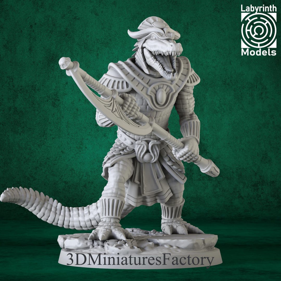 Sobek Warrior 2 Dnd Miniature - 3D Printed Resin Figure for Dnd and ...