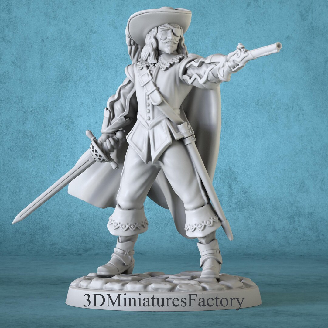 Miniature Musketeer Rochefort Dnd Miniature for Tabletop Games Premium ...