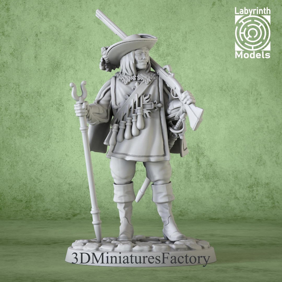 Miniature | Musketeer 6 - Dnd Miniature for Tabletop Games - Premium ...