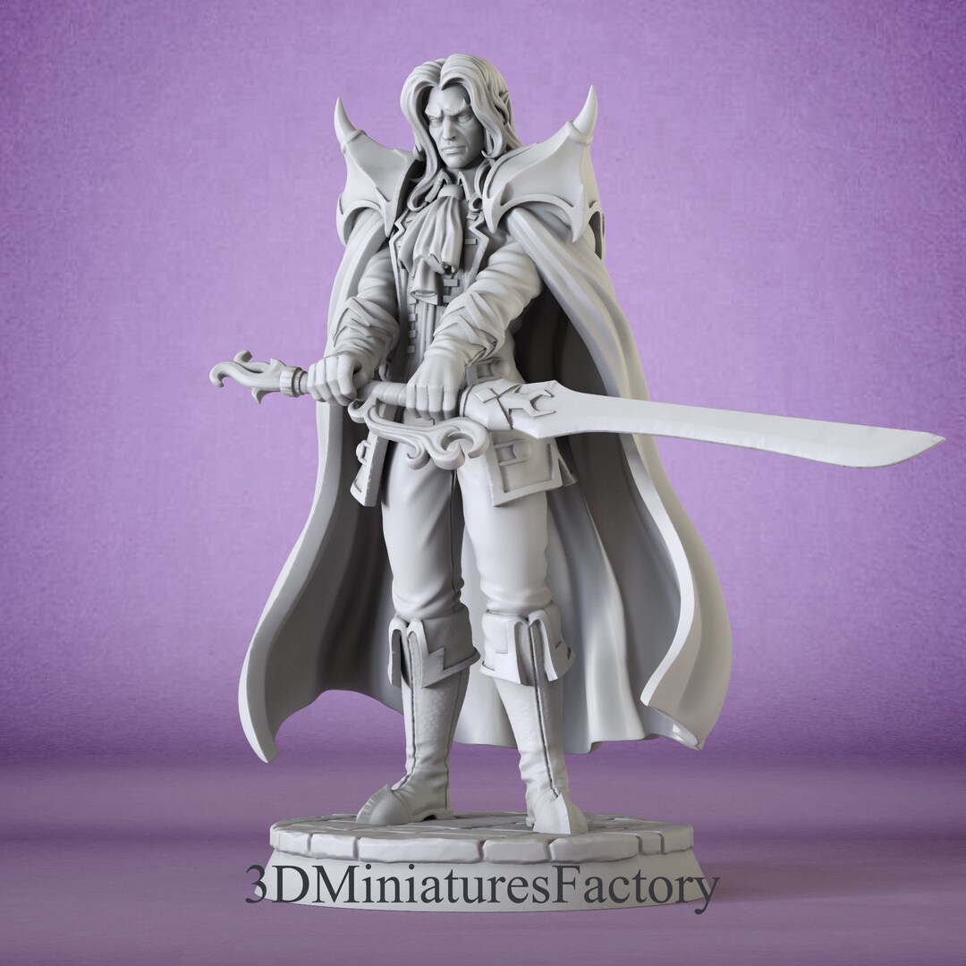 Miniature Vampire Dhampir Swordsman Dnd Miniature for Tabletop Games ...