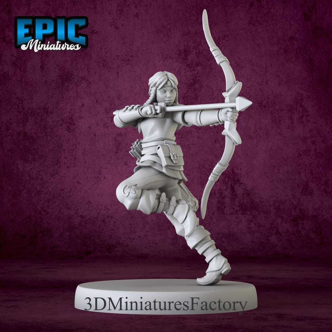 Miniature | Hunter Girl Bow - Dnd Miniature for Tabletop Games ...