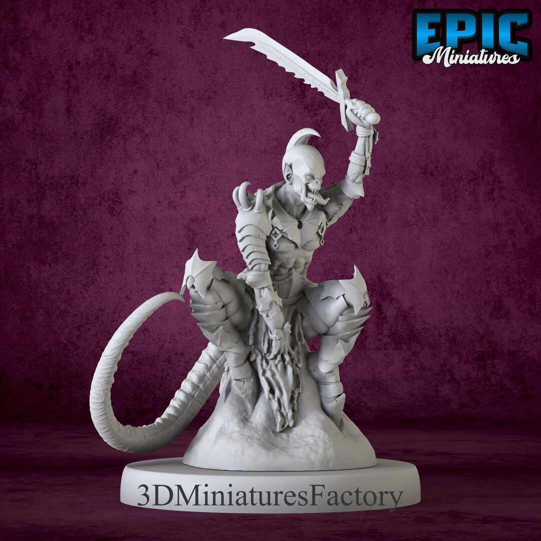 Tail Devil Kneel Miniature - Dnd Miniature for Tabletop Games - Premium ...