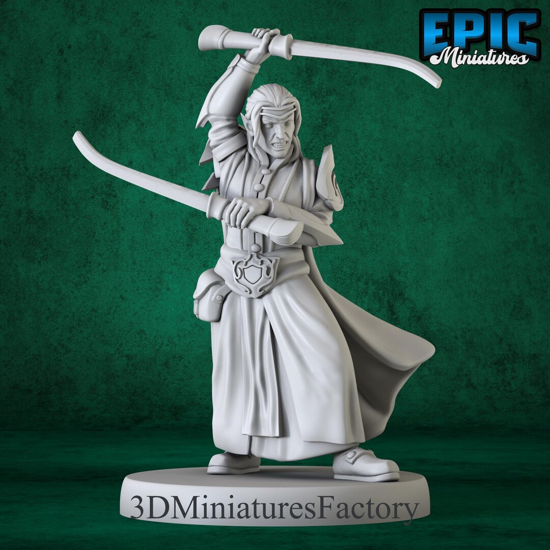 Elf Army Swordsman Miniature – Resin Figure for Dnd and Tabletop Rpgs ...