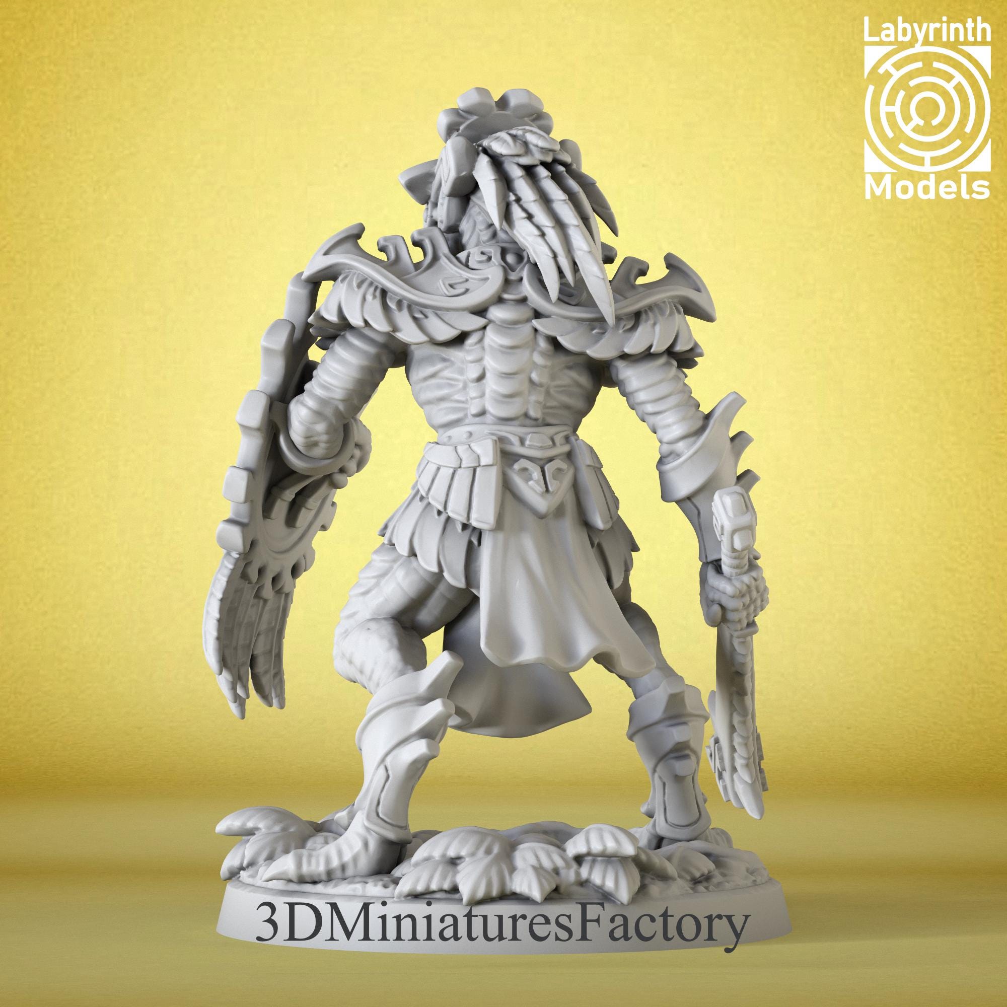 Miniature | Naga Warriors 4 - Aztlan Dynasty- Dnd Miniature for ...