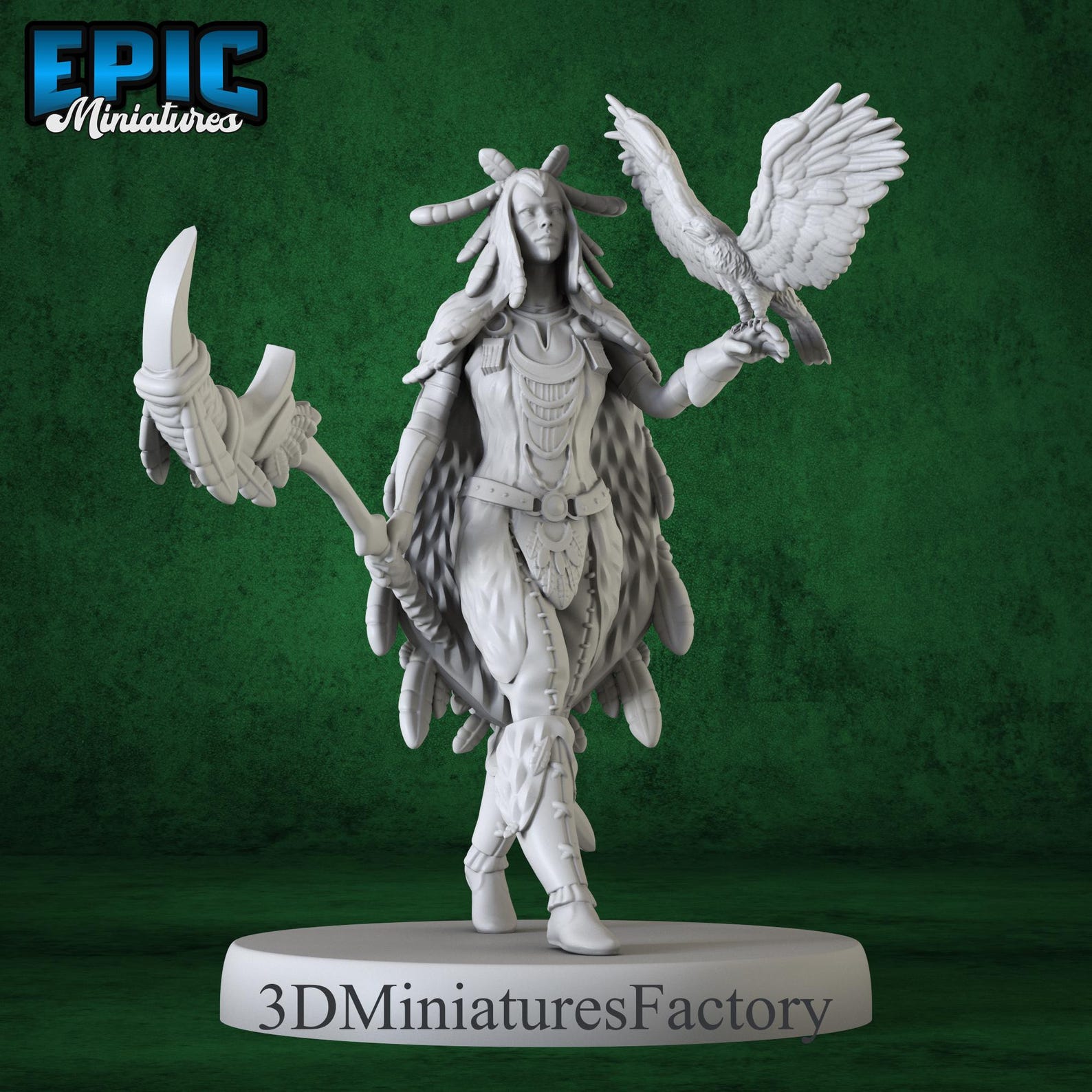 Raven Shaman Miniature - 3D Printed Resin Figure for Dnd and Tabletop ...