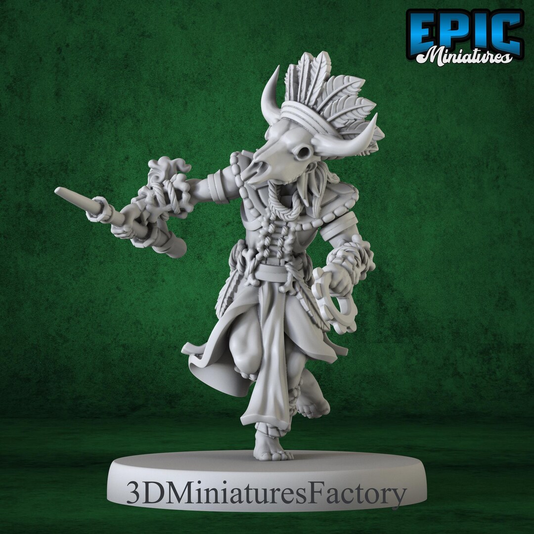 Native Tribe Shaman Miniature - 3D Printed Resin Figure for Dnd and ...