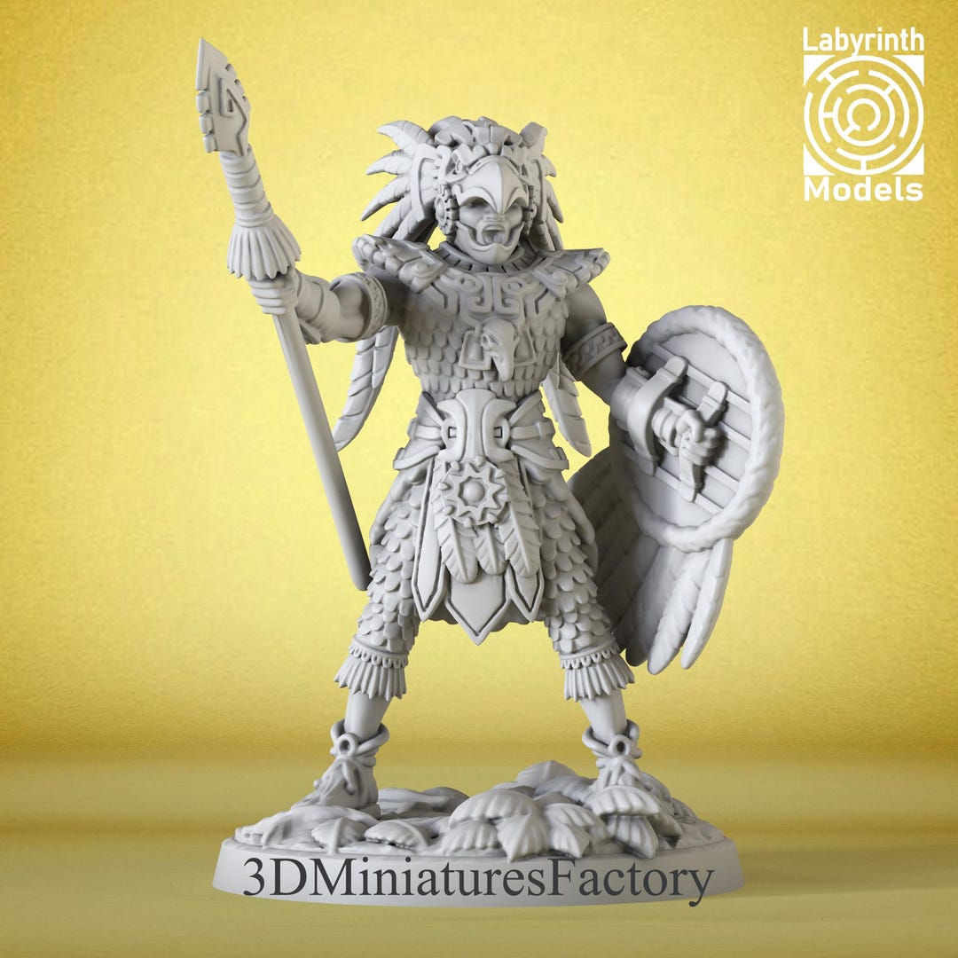 Miniature | Eagle Warrior 1 - Aztlan Dynasty- Dnd Miniature for ...