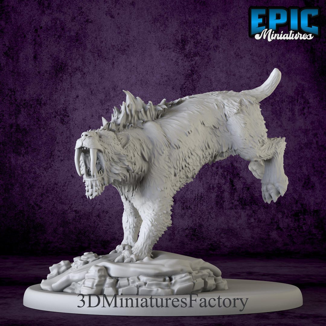 Sabretooth Tiger - Dnd Miniature Tabletop Figure - Etsy