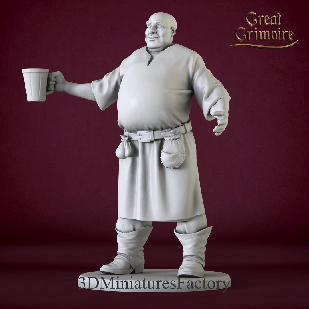 Villager Robert Dnd Miniature | Tavern Patron With Mug | 3D Printed ...